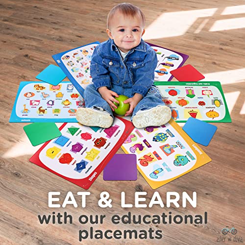 Non Slip Reusable Kids Placemats for Dining Table (12-Pack) – Toddler Placemat – Placemats for Kids