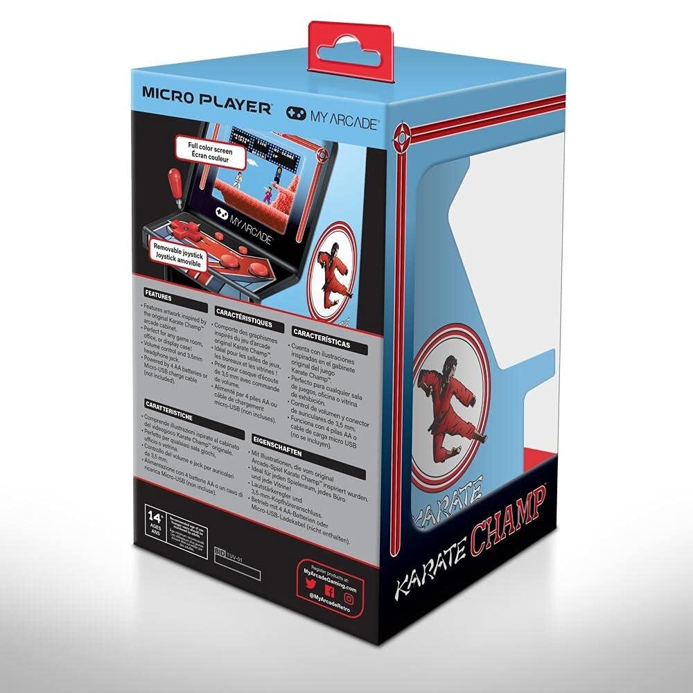 My Arcade Karate Champ Micro Player Arcade Machine: Fully Playable, 6.75 Inch Collectible, Color Display, Speaker, Volume Buttons, Headphone Jack - Electronic Games