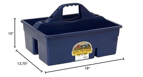 Little Giant® Plastic DuraTote | Horse Grooming DuraTote | Durable Tote Box Organizer with Easy Grip Handle | Extra Thick Sidewalls | Navy