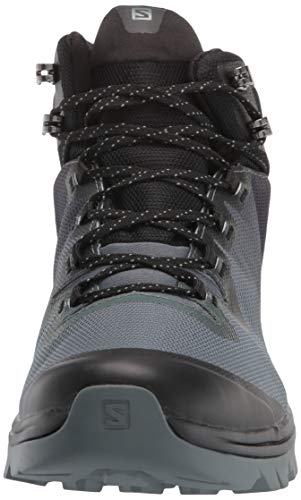 Salomon VAYA MID Gore-TEX Hiking Boots for Women, Stormy Weather/Black/Trooper, 5