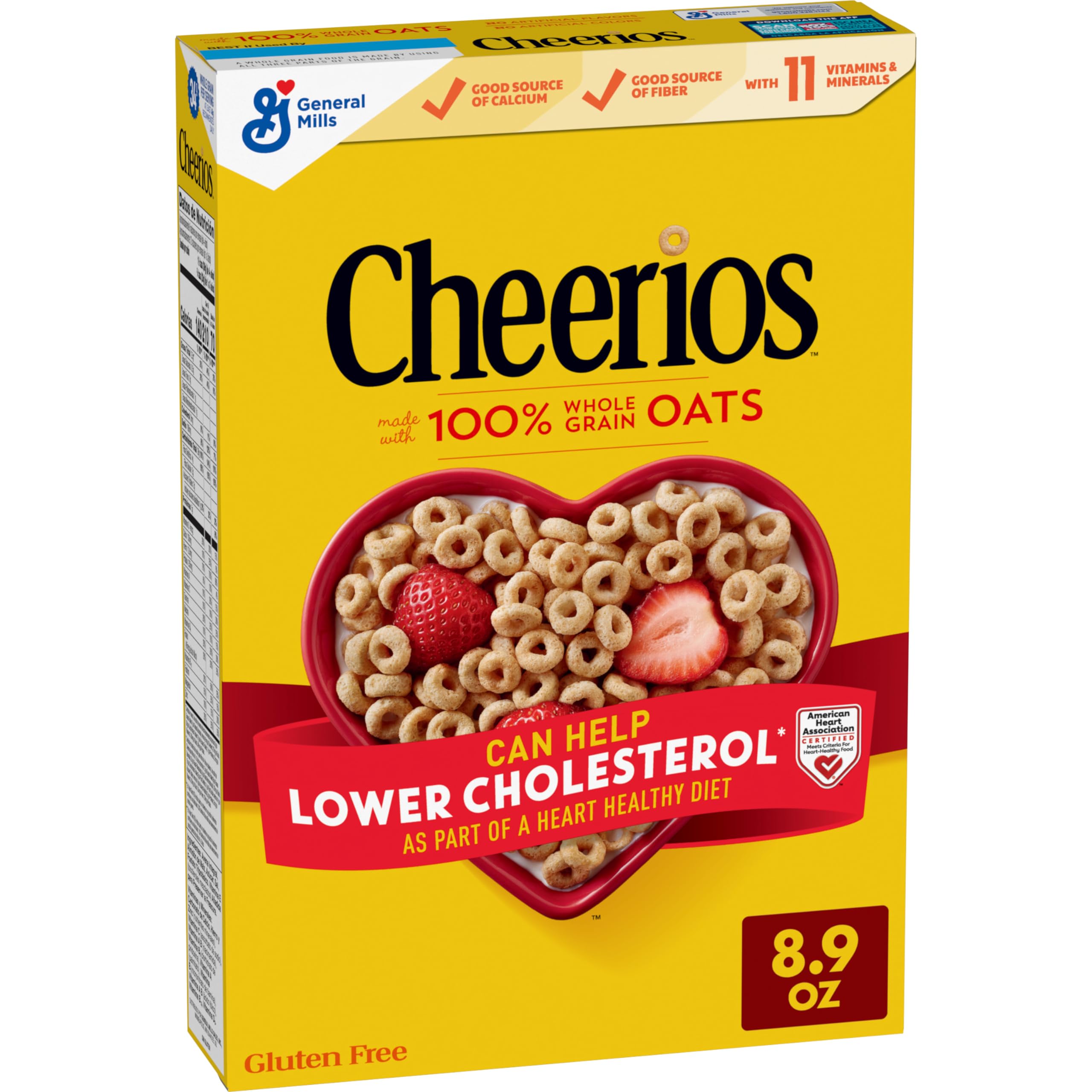 Cheerios Cereal, Limited Edition Happy Heart Shapes, Heart Healthy Cereal With Whole Grain Oats, 8.9 oz