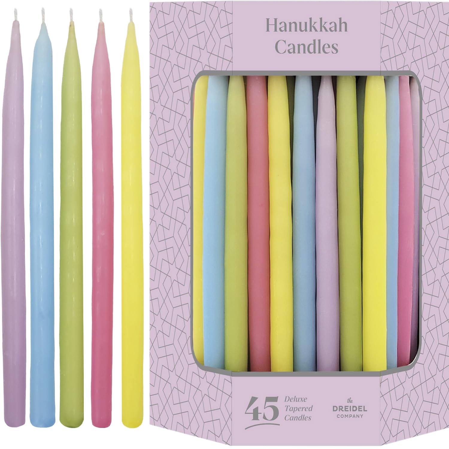 Hanukkah Candles Multicolor Pastel Deluxe Tapered Hanukkah Menorah Candles for All 8 Nights of Chanukah (Single)