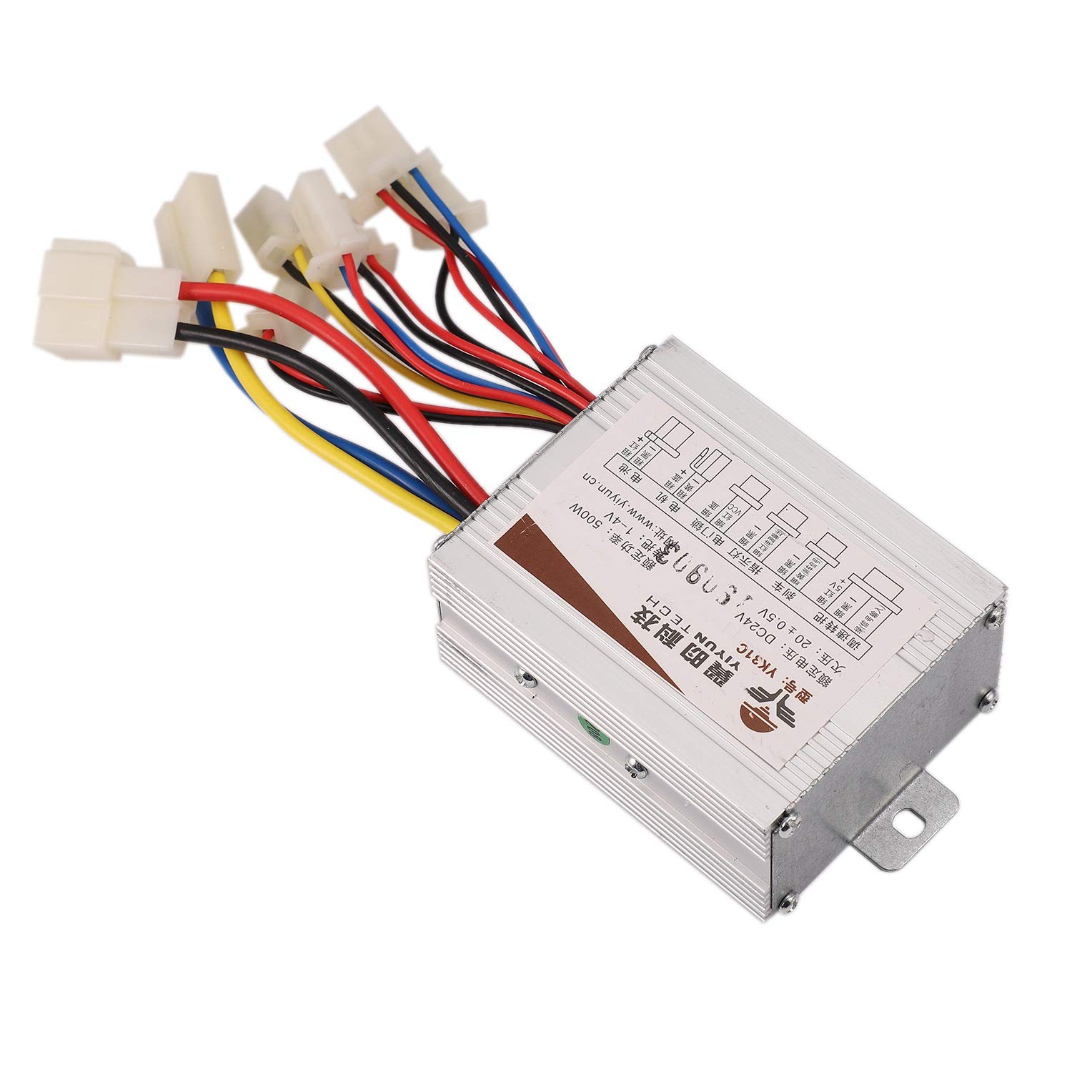 Cusstally 24V 500W DC Electric Bike Motor Brushed Controller Box with Brush Controller Long Turn Handlebar for Electric Bicycle Scooter E-Bike Accessory