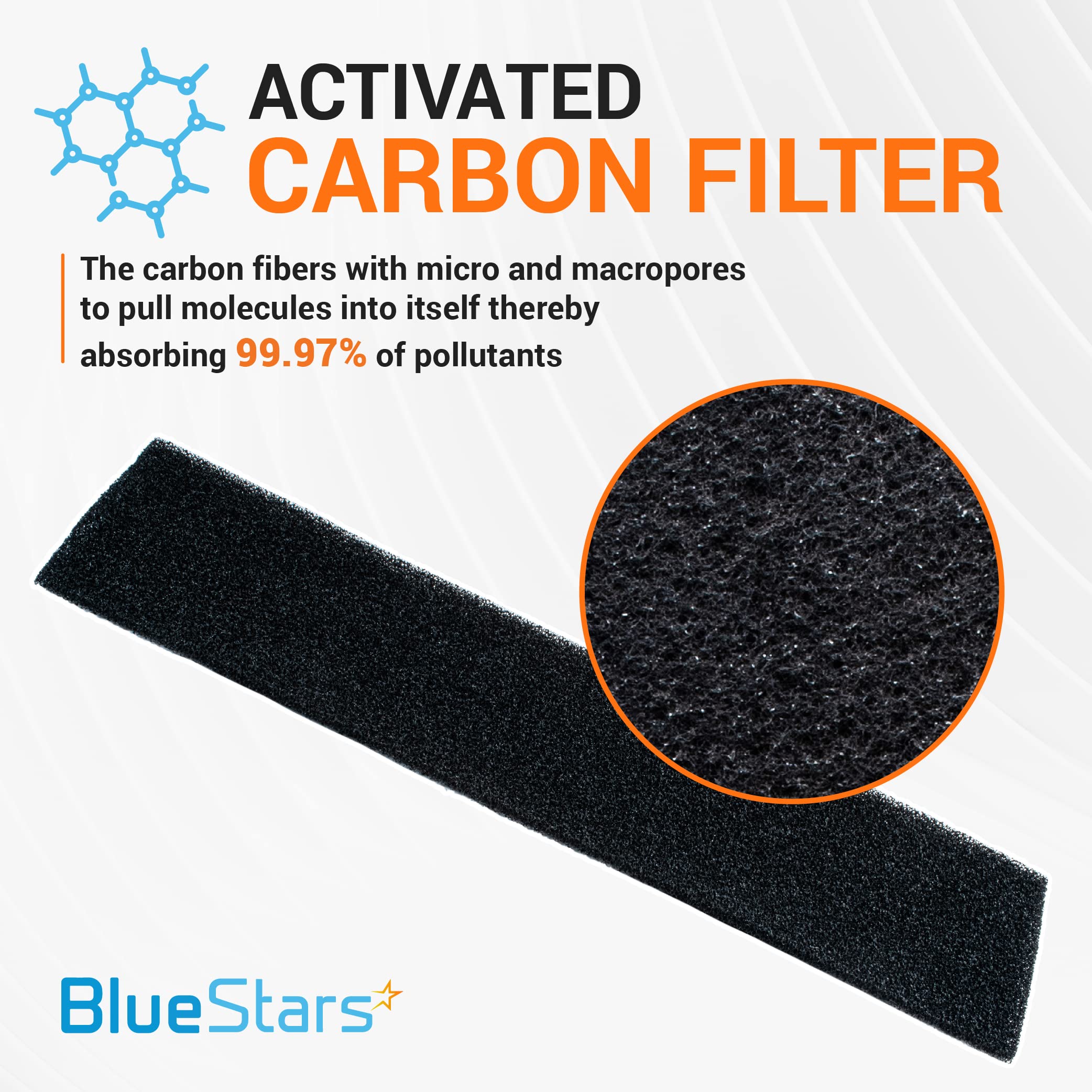 Ultra Durable FLT4825 True HEPA filter Replacement Filter B - Exact Fit for Germ-Guardian Air Purifier AC4300BPTCA, AC4900CA, AC4825, AC4825DLX (2 HEPA + 8 Activated Carbon Filters)