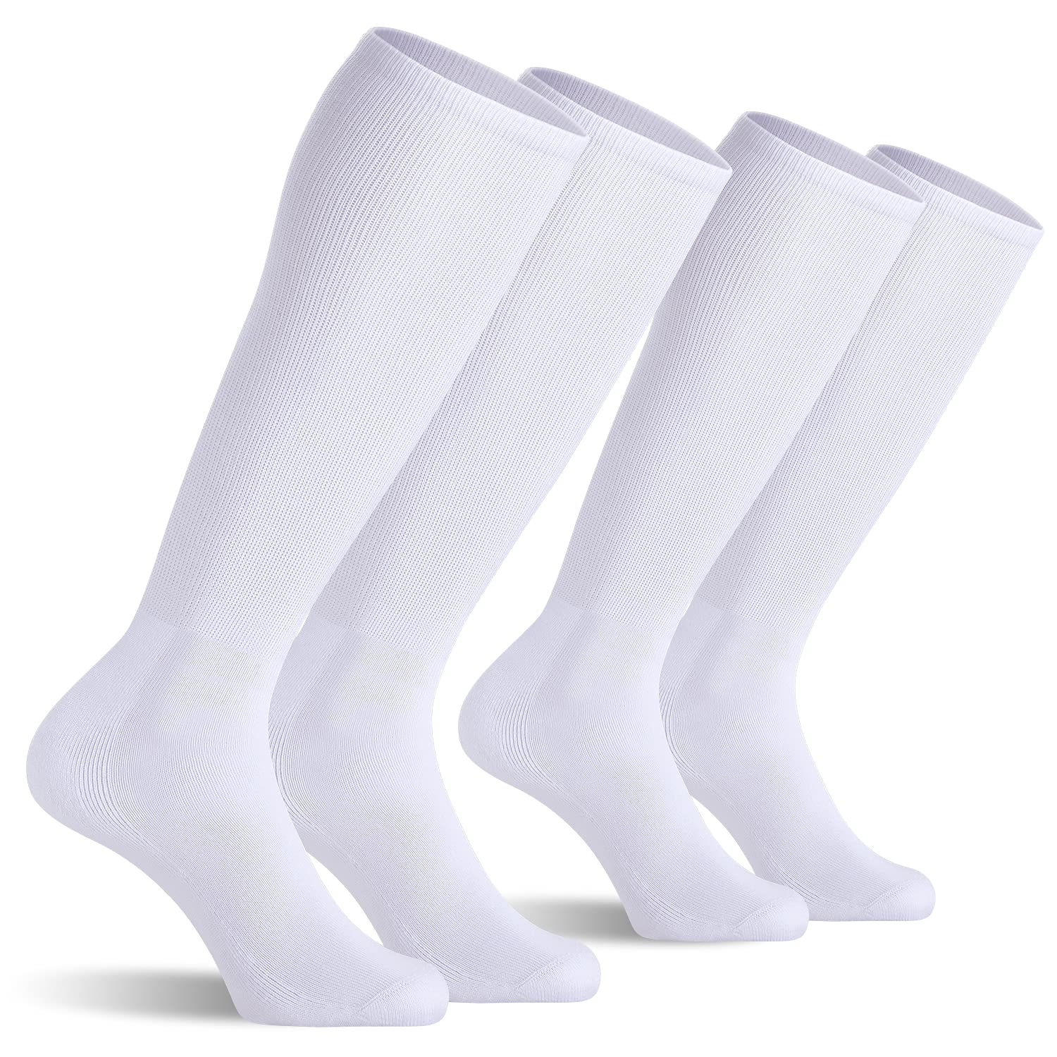 CELERSPORT 2 Pack Baseball Soccer Softball Socks For Youth Kids Men Women Multi-sport Tube Socks White Medium