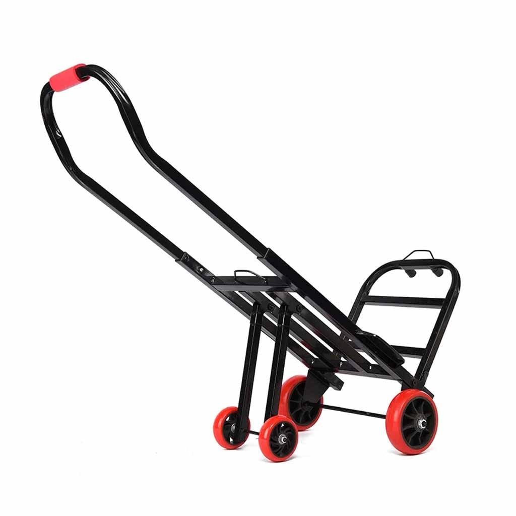 DOUBA Portable Folding Collapsible Dolly, Grocery Shopping Cart, Heavy Duty Utility Wagon with 4 Rubber Wheels