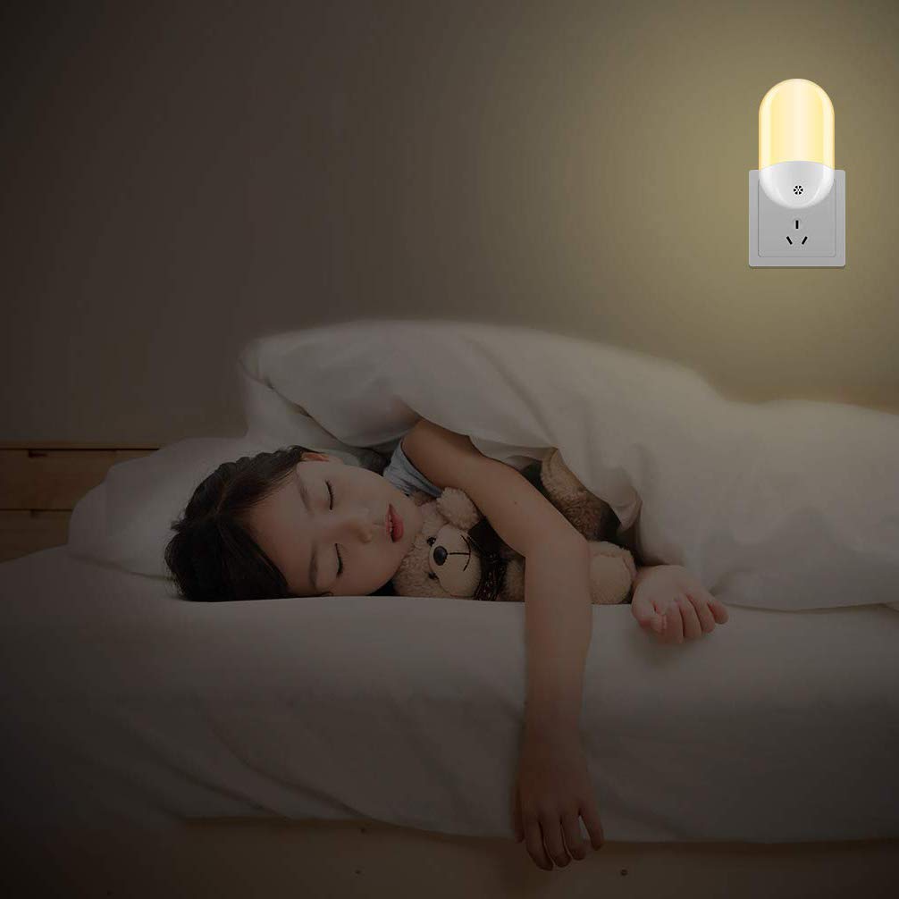 Cusstally 2PCS LED Wall Plug-in Night Light Lamp with Automatic Light Sensor Warm White/Electric Outlet Plug Nightlight for Bathroom Toddler Kids Baby Room(US Plug)