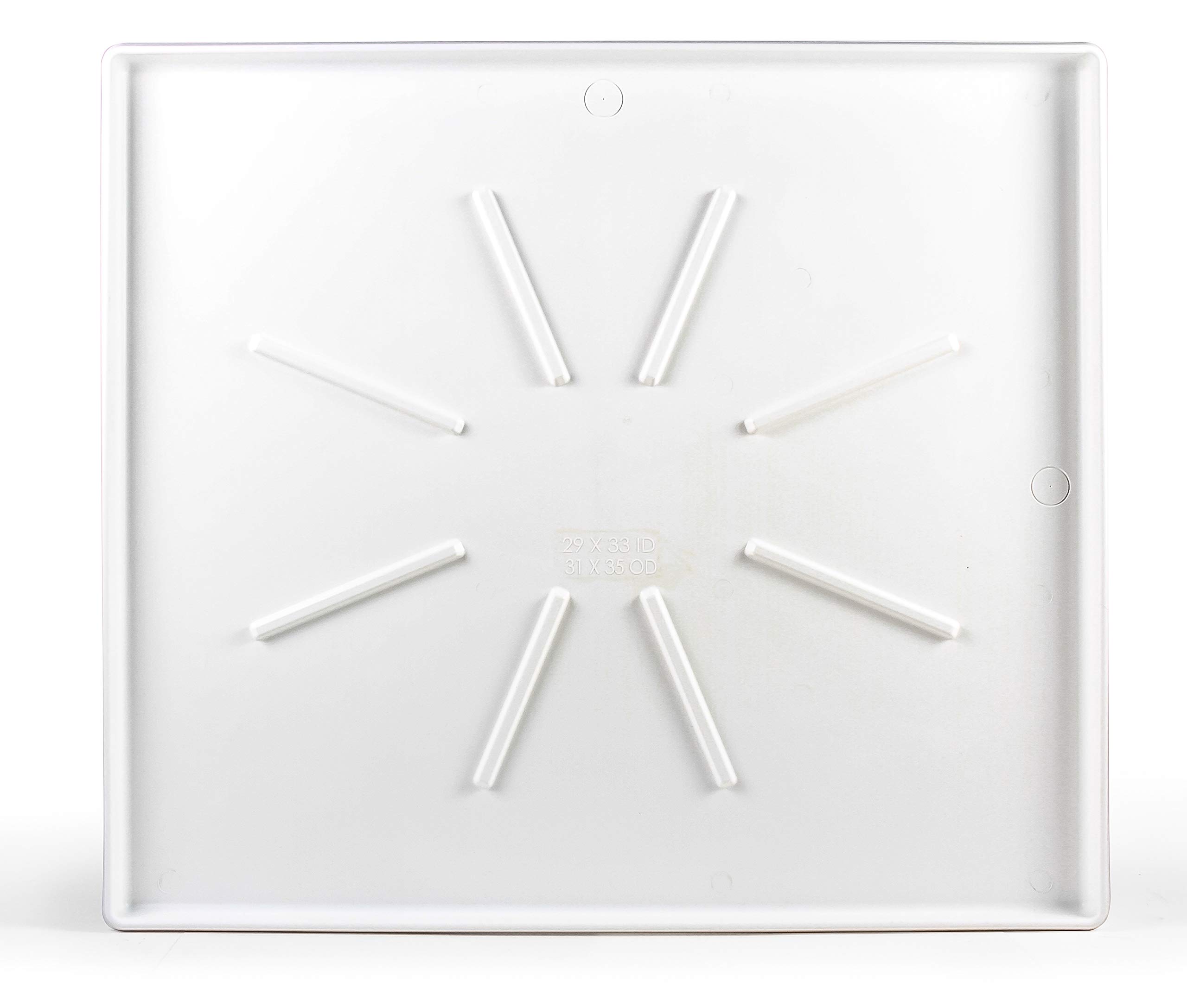 Camco 21007 20786 Low Profile Washing Machine Drain Pan, 30.5" x 34.5", White