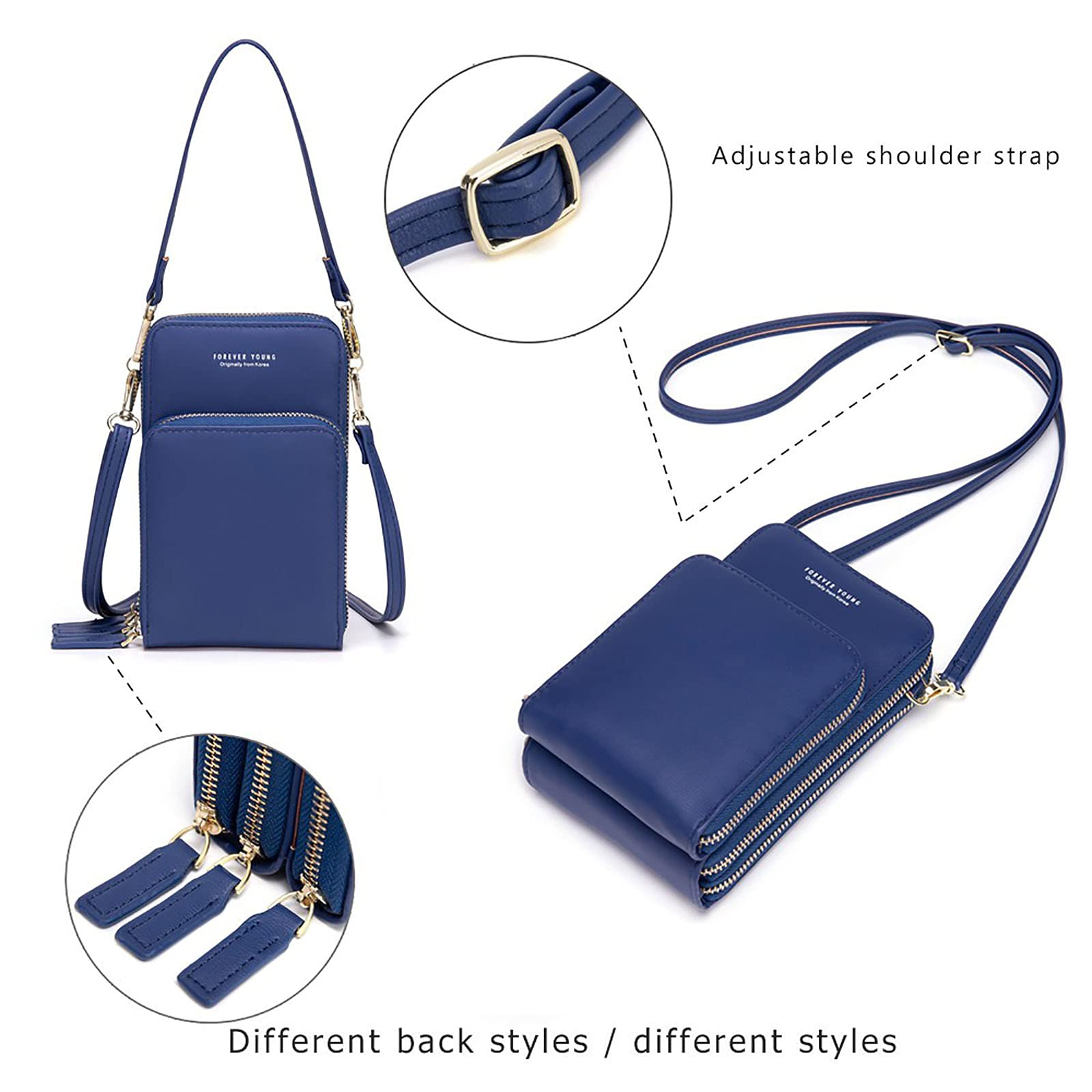 myfriday Small Crossbody Cell Phone Bag for Women, Mini Over Shoulder Handbag Purse with Credit Card Slots
