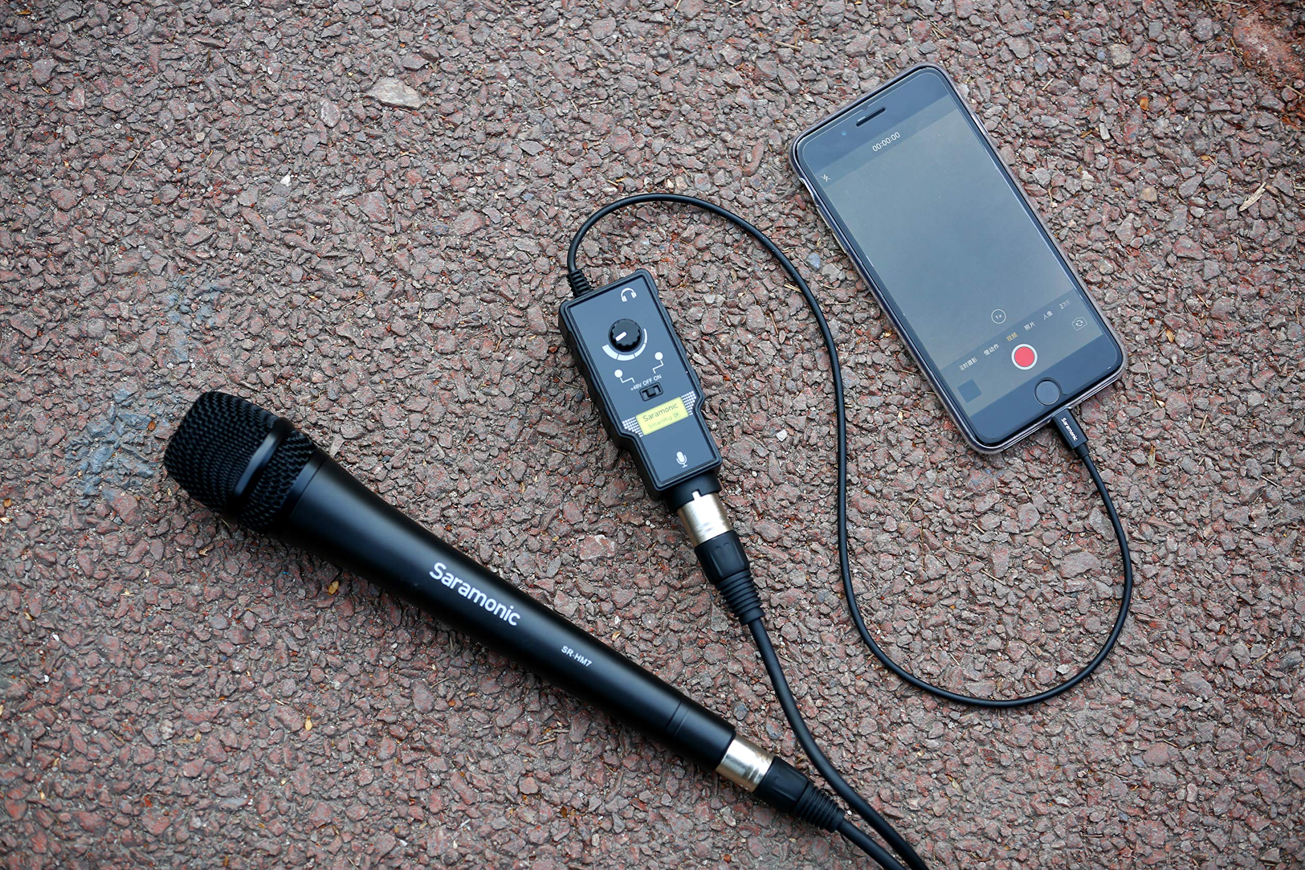 Saramonic XLR Microphone & 6.35mm Guitar Audio Adapter with Lightning Output Connector Professional Video Microphone (SMARTRIGDI)