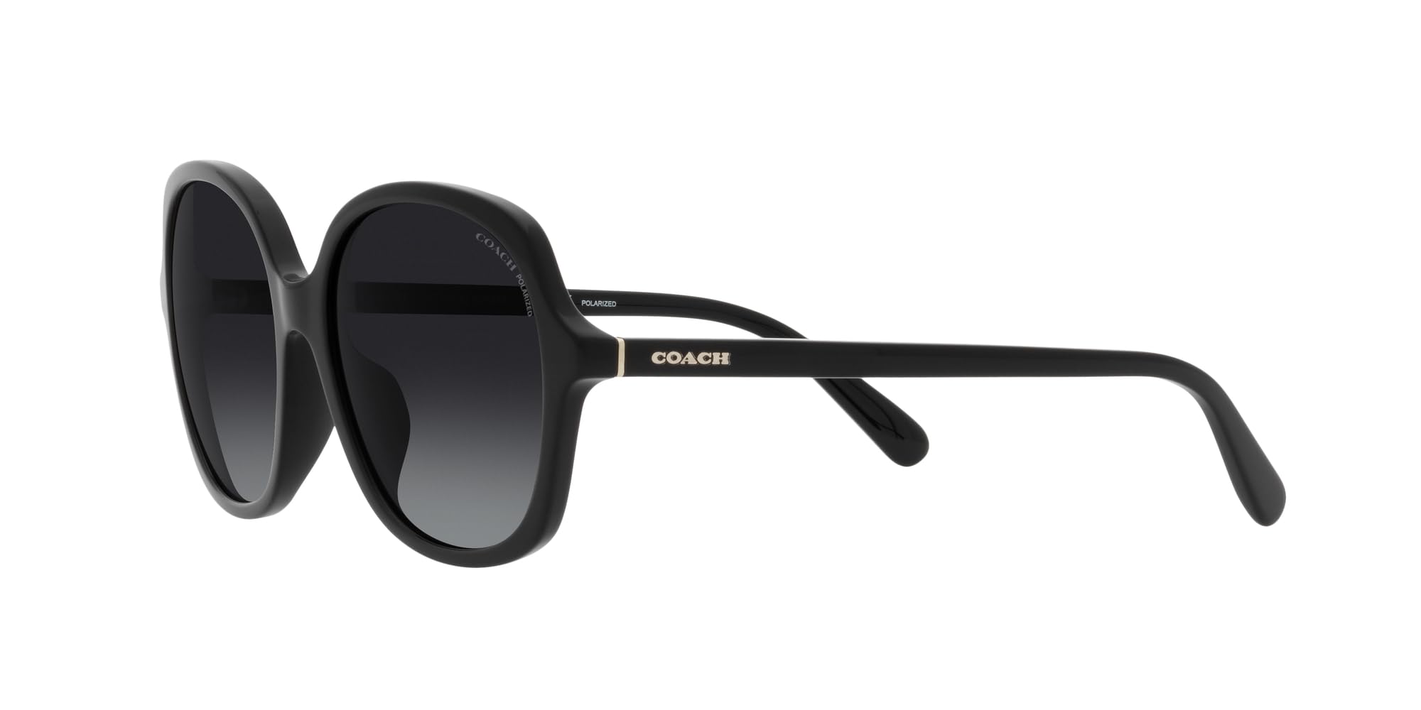 Coach HC8360U Universal Fit Sunglasses, Black/Grey Gradient Polarized, 57 mm