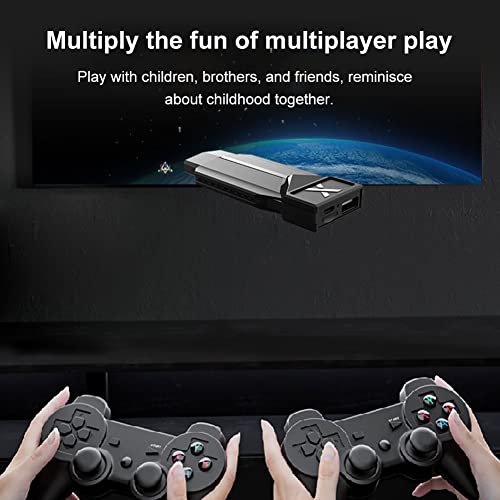 Nostalgia Stick Video Game, Wireless Retro Game Console, Plug and Play Game Console Game Stick Support 4k 10000 Games, HDMI Output, Dual 2.4G Wireless Controllers (D90 64g (15000+ Games))