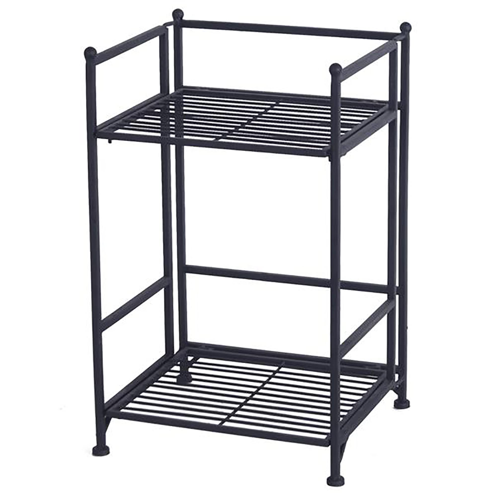 Double Folding Metal Shelving, Removable Garage Shelving, Kitchen and Garden Shelving, Black