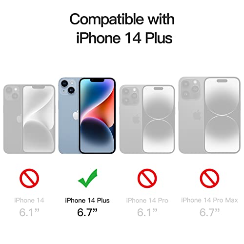 JETech Privacy Screen Protector for iPhone 14 Plus 6.7-Inch (NOT FOR iPhone 14 6.1-Inch), Anti Spy Tempered Glass Film, 2-Pack