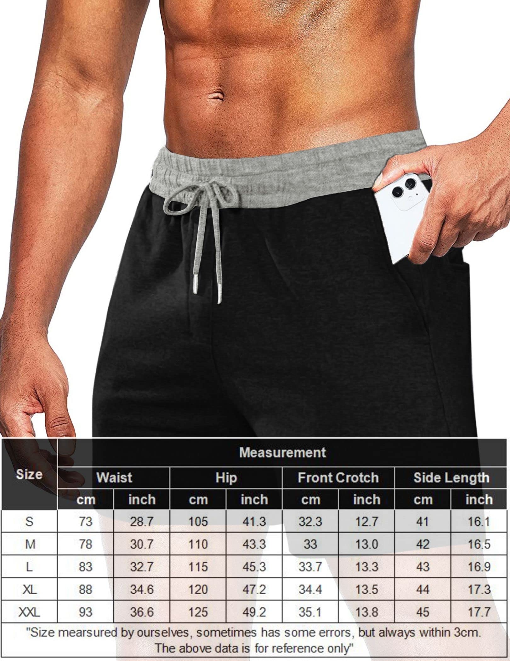 COOFANDY Shorts for Men Running Shorts Gym Athletic Workout Shorts for Men with Pockets Black