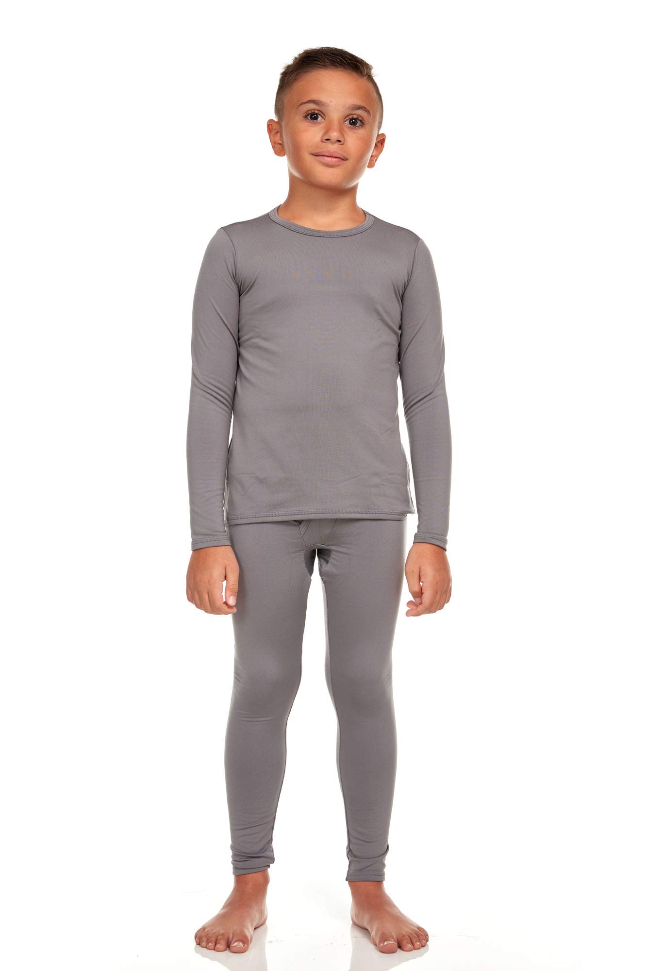 Bodtek Boys Thermal Long Underwear Set Fleece-Lined Long Johns for Pajamas or Cold Weather Base Layer with Elastic Waistband Breathable, Soft, Moisture-Wicking Leggings & Shirt (Black, Medium)