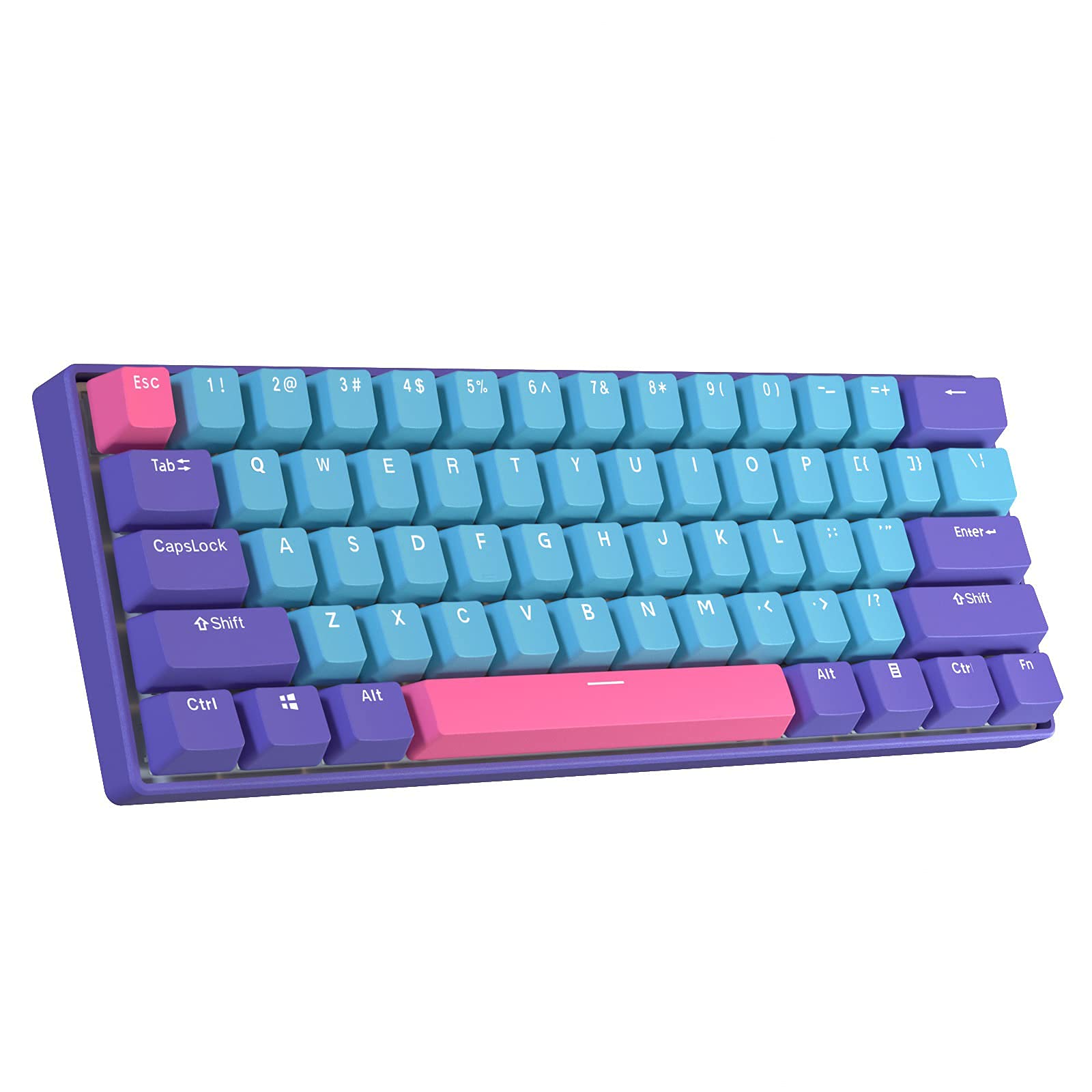 BOYI 61 Mini Mechanical Keyboard, Mini RGB PBT Keycap Cherry MX Switch 60% Compact RGB Mechanical Gaming Keyboard (Cherry MX Silent Red Switch, Joger Color)