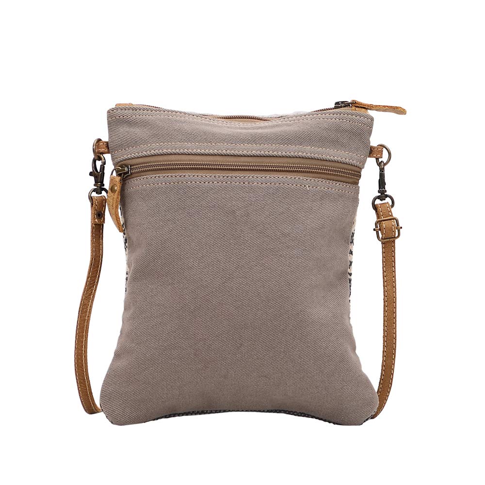 Myra Bag Runner Upcycled Canvas & Cowhide Crossbody Bag S-1452
