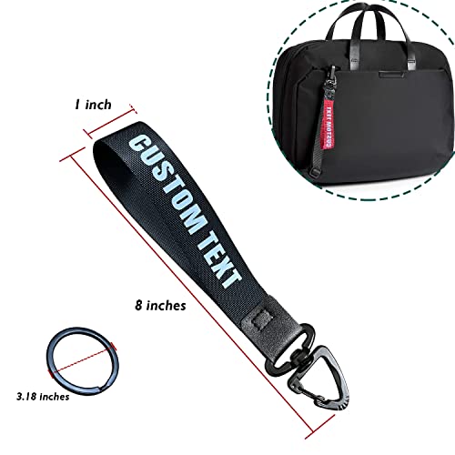 QJS PATCH 4 PACK Keychain,Personalised Text Pendant,Customisable keytag with Key Ring Car Key Chain Clip Nylon Webbing Buckl for Car, Backpack