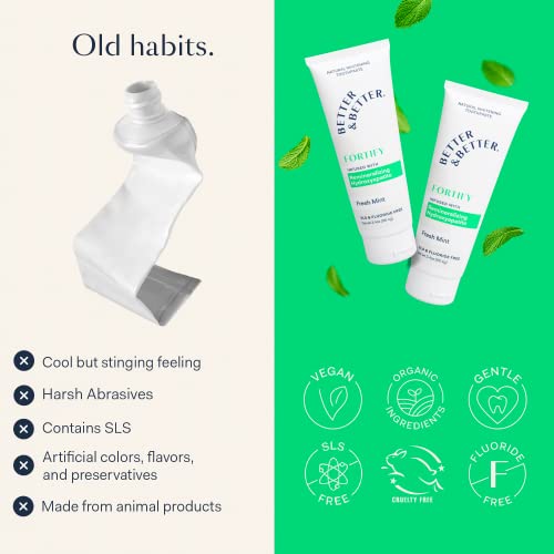 Better & Better Fortify Toothpaste | Fluoride & SLS Free Hydroxyapatite Toothpaste | 1CT Mini Tube | Remineralizing Toothpaste for Sensitivity w/Organic Mints | Vegan & Whitening Sensitive Toothpaste