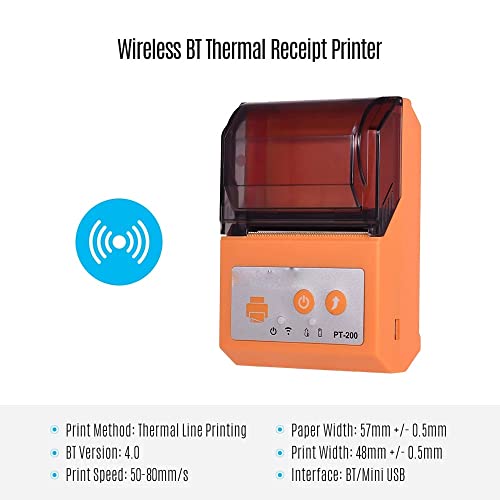 GAELOP DFHBFG Portable BT 58mm Receipt Thermal Printer Mini Personal Bill Printer Compatible with ESC/POS Print Commands Set
