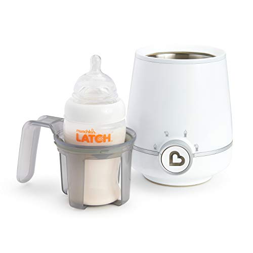 MunchkinÂź Shineâą Stainless Steel Baby Bottle Warmer, White/Silver