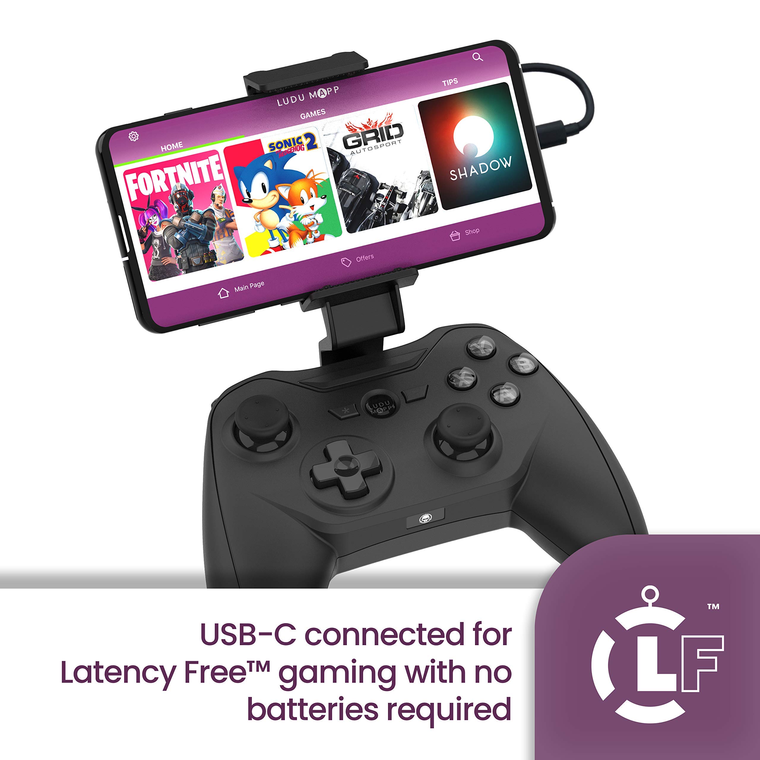 Mobile RENEWED Gamepad Controller for Android- Latency Free Wired Controller with L3 + R3, Improved 8 Way D-Pad, Highly Compatible Gaming Device Holder (Renewed)