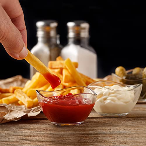 Volarium Mini Glass Bowls for Dipping Sauces, Condiments, Salsa, Mini Parfaits and Fruit Salads, Individual Portions of Appetizers and Portion-Controlled Desserts, Set of 6 (2 1/4 oz)