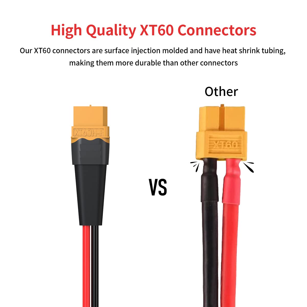 ELFCULB 10AWG XT60 to SAE Connector Extension Cable with SAE Polarity Reverse Adapter for Portable Power Station Solar Panel Solar Generator(6FT)