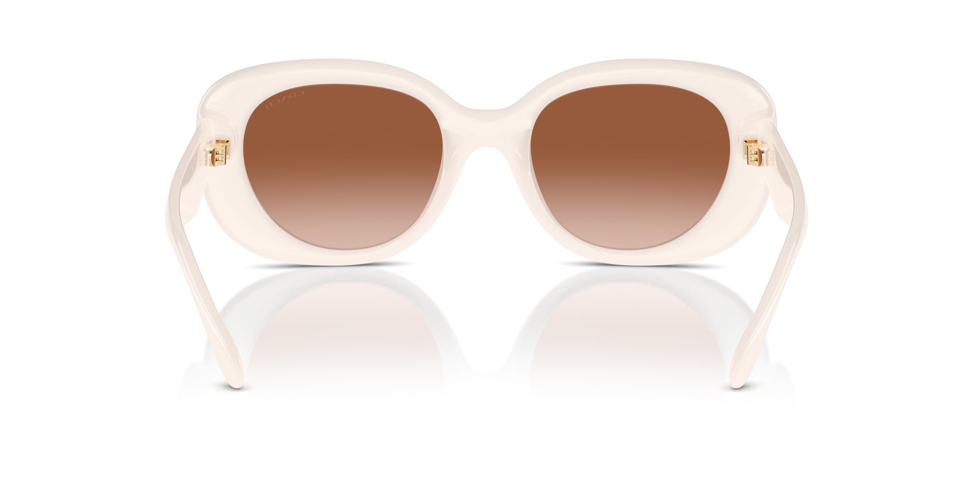 COACH Women's HC8391U Pillow Tabby Universal Fit Oval Sunglasses, Milky Cloud/Brown Gradient, 53 mm