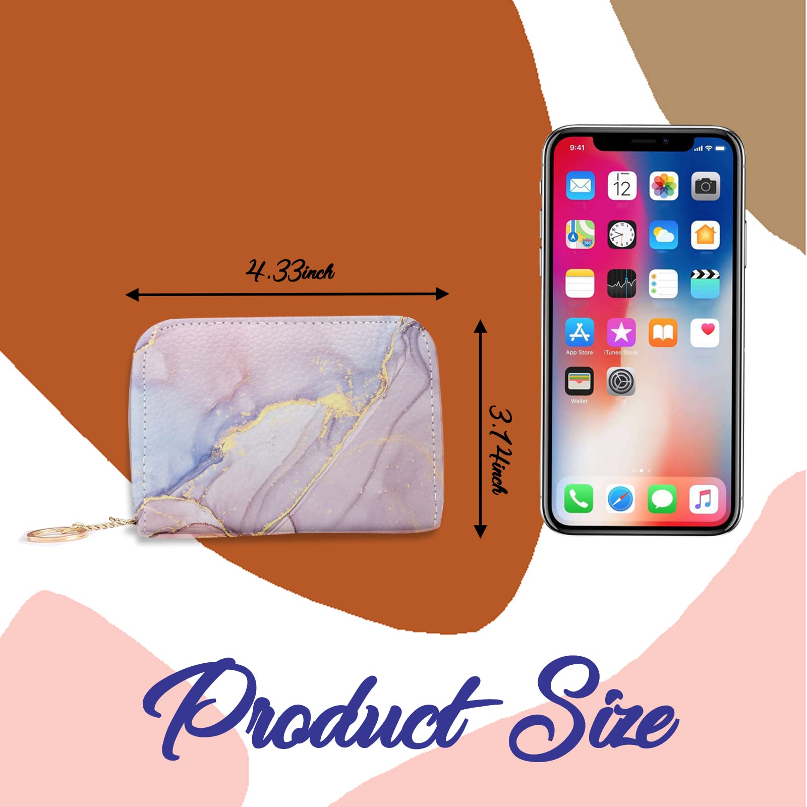 Coaott Credit Card Holder,Stay Safe and Stylish with Our RFID-Blocking Slim Wallet for Women.Keep Your Belongings Safe and Organized(Pink Marble)