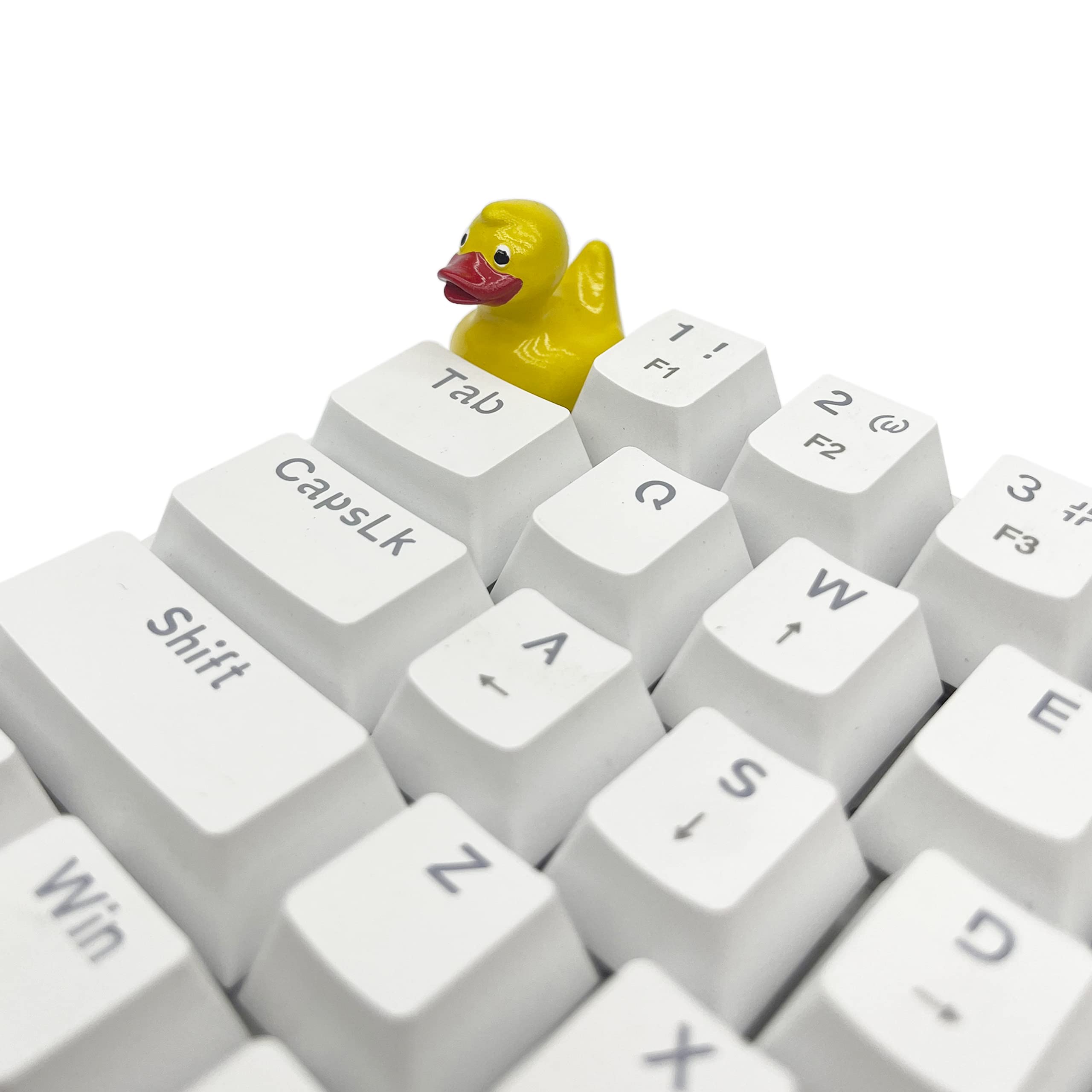 Custom Keycap for Mechanical Gaming Keyboard - Design Cute Duck - Artisan Cherry MX Made in Resin with Universal Compatibility - Unique Gift Idea, Yellow