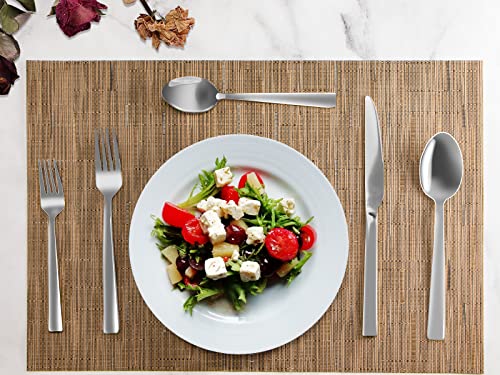 Silverware Set for 8, Briout 40 Piece Flatware Cutlery Set Stainless Steel Luxury Square Tableware Thick Knife Fork Spoon for Home Kitchen Restaurant Wedding, Mirror Polished, Dishwasher safe