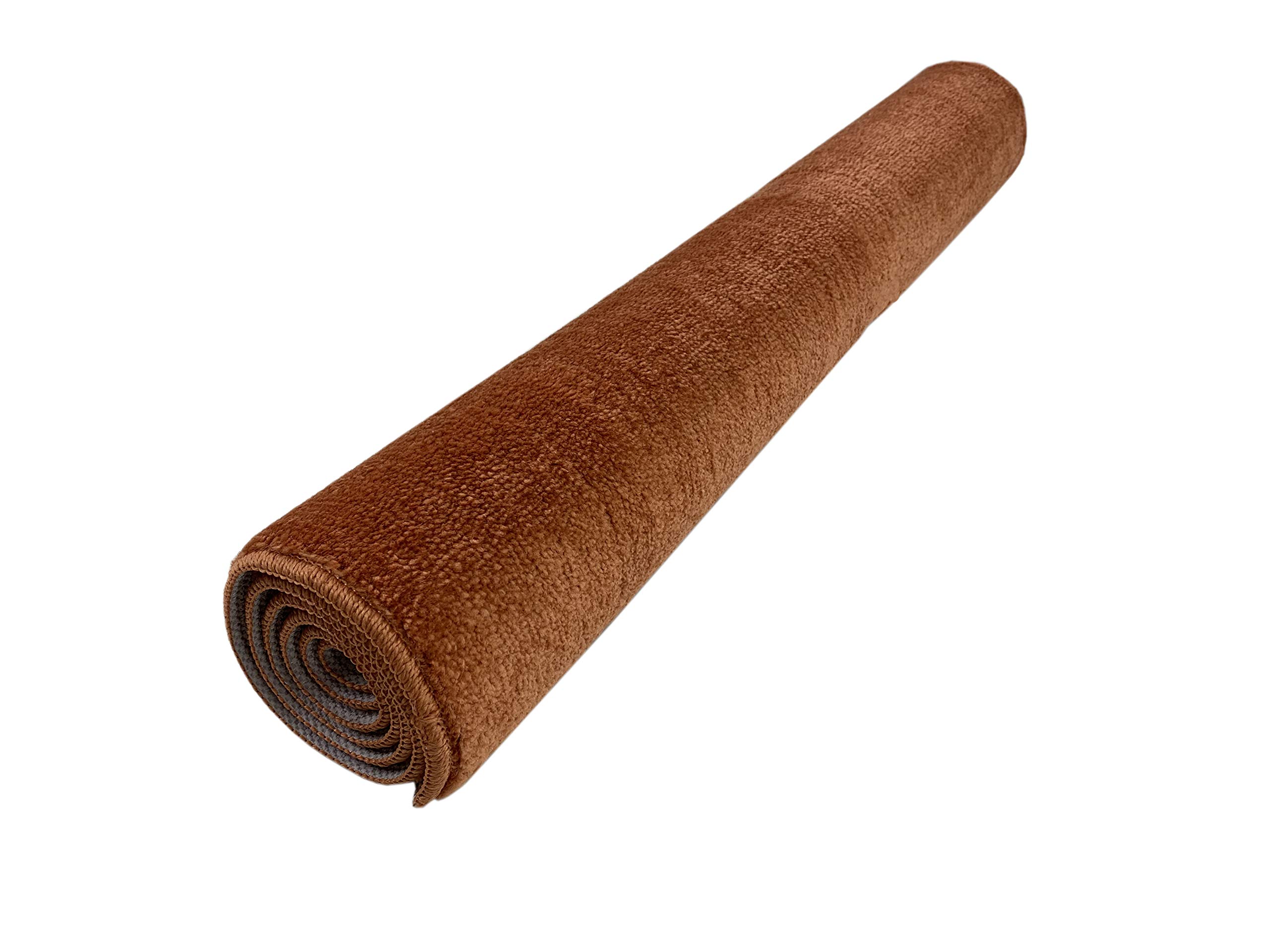 Euro Collection Solid Color Area Rug Rugs Slip Skid Resistant Rubber Backing Machine Washable More Color Options Available (Burnt Orange, 3'3" x 4'11")
