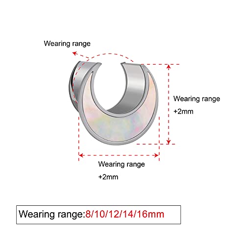 COOEAR Stainless Steel Ear Gauges Moon Shape and Leaf Shape Two Style of Piercing Flared Expander Stretchers