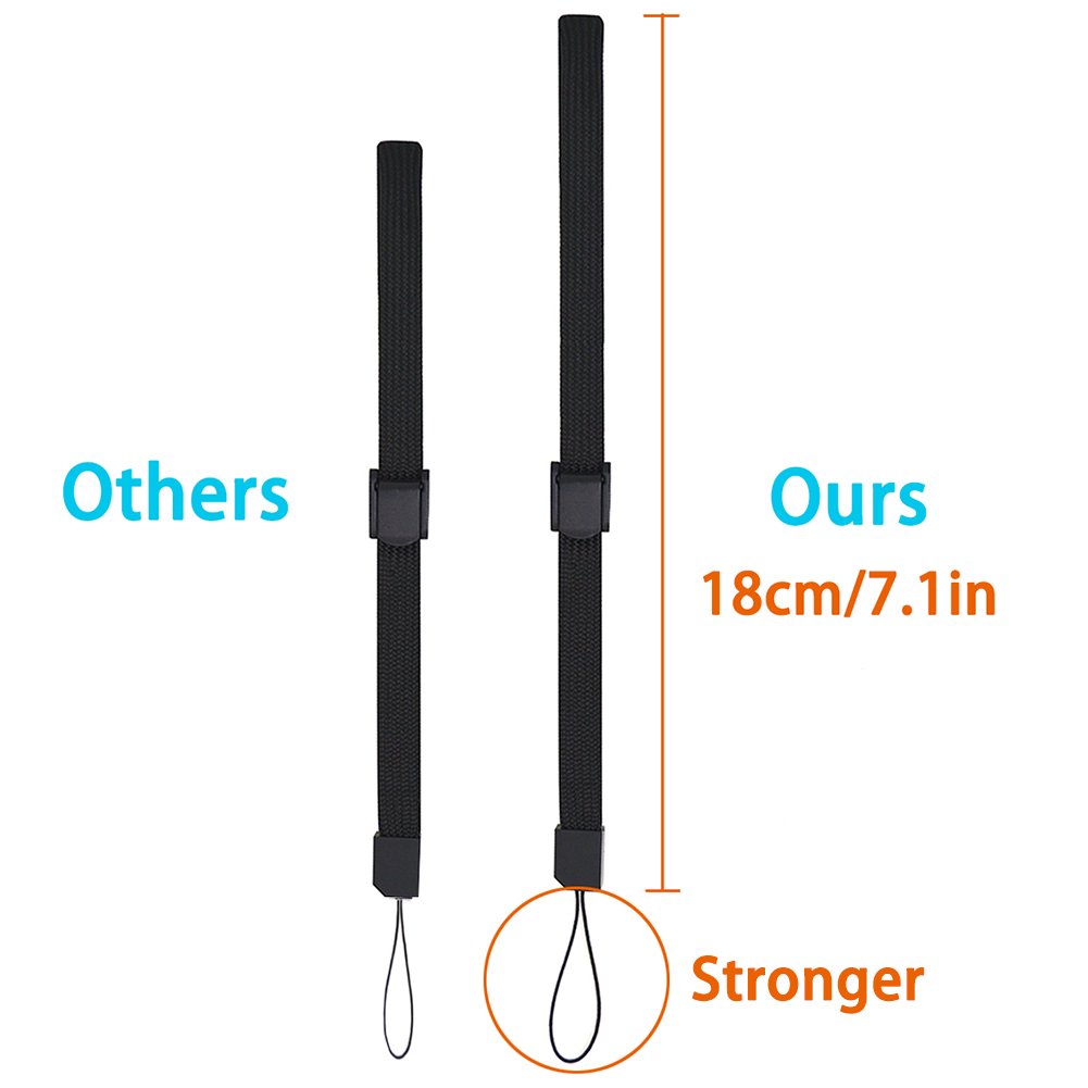 VEXMOTT Wrist Strap Hand Lanyard Adjustable Slider Lock Compatible with Wii Remote Controller Cell Phone Camera USB Flash Drive Black - 3 Piece