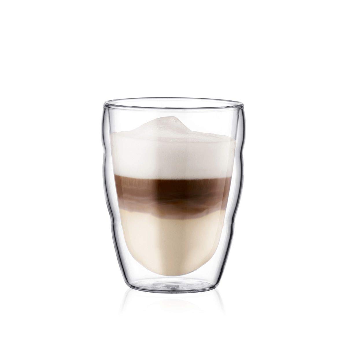 BODUM PILATUS Glass Set (Double-Walled, Isolated, Dishwasher Safe, 0.25 L/8 oz) - Pack of 6, Transparent