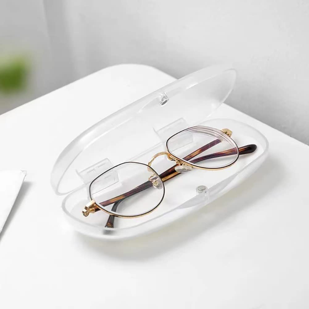 ccHuDE 2 Pcs Plastic Eyeglasses Cases Frosted Glasses Case Hard Shell Reading Glasses Box Travel Sunglasses Case Translucent