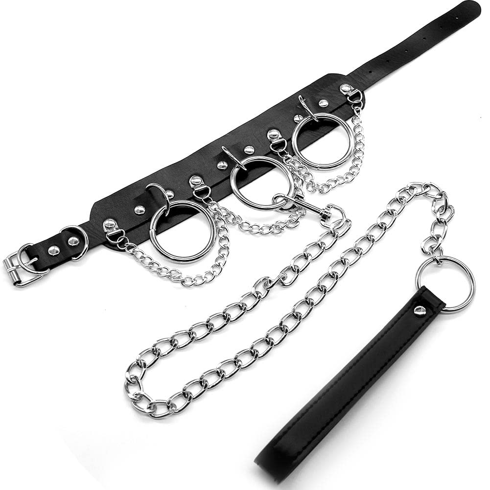 CONGYING Collar Neck Choker with Durable Detachable Leash Adjustable - PU Leather Collar Choker Necklace for Women Ladies