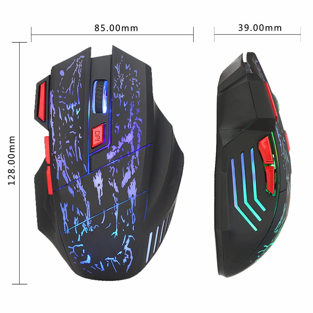 Docooler Keyboard and Mouse Combo - Single Handed Gaming Keyboard 35 Keys LED Backlight + Wired Gaming Mouse with Breathing Light 5500 DPI 7 Button
