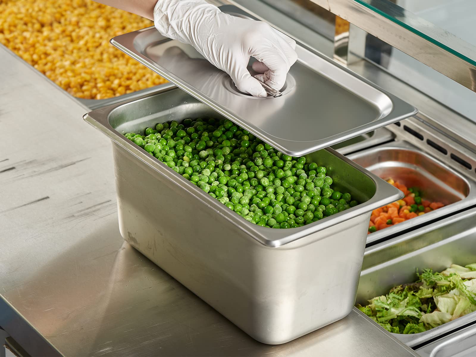 CURTA 6 Pack Anti-Jam Slotted Hotel Pans with Lids, 1/3 Size 2 1/2 Inch Deep, NSF Commercial 18/8 Stainless Steel Chafing Steam Table Food Pan with Covers