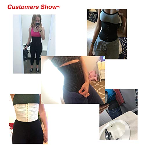 Waist Trainer Corset for Weight Loss Sport Workout Body Shaper Tummy Fat Burner, Black, Medium (Waist 26.7-29inch)