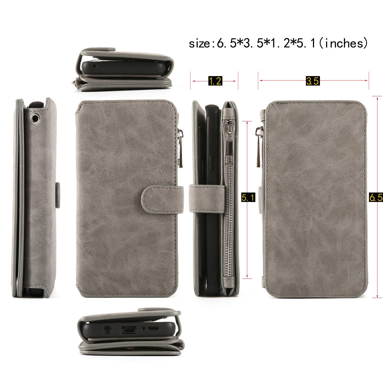 MODOS LOGICOS Case for Samsung Galaxy S10 Plus 6.4", [Detachable Wallet][Cash Storage][9 Card Slots 1 Id Window] Glitter PU Leather (Smooth Finish) Purse with Removable Inner Magnetic Case - Rose Gold