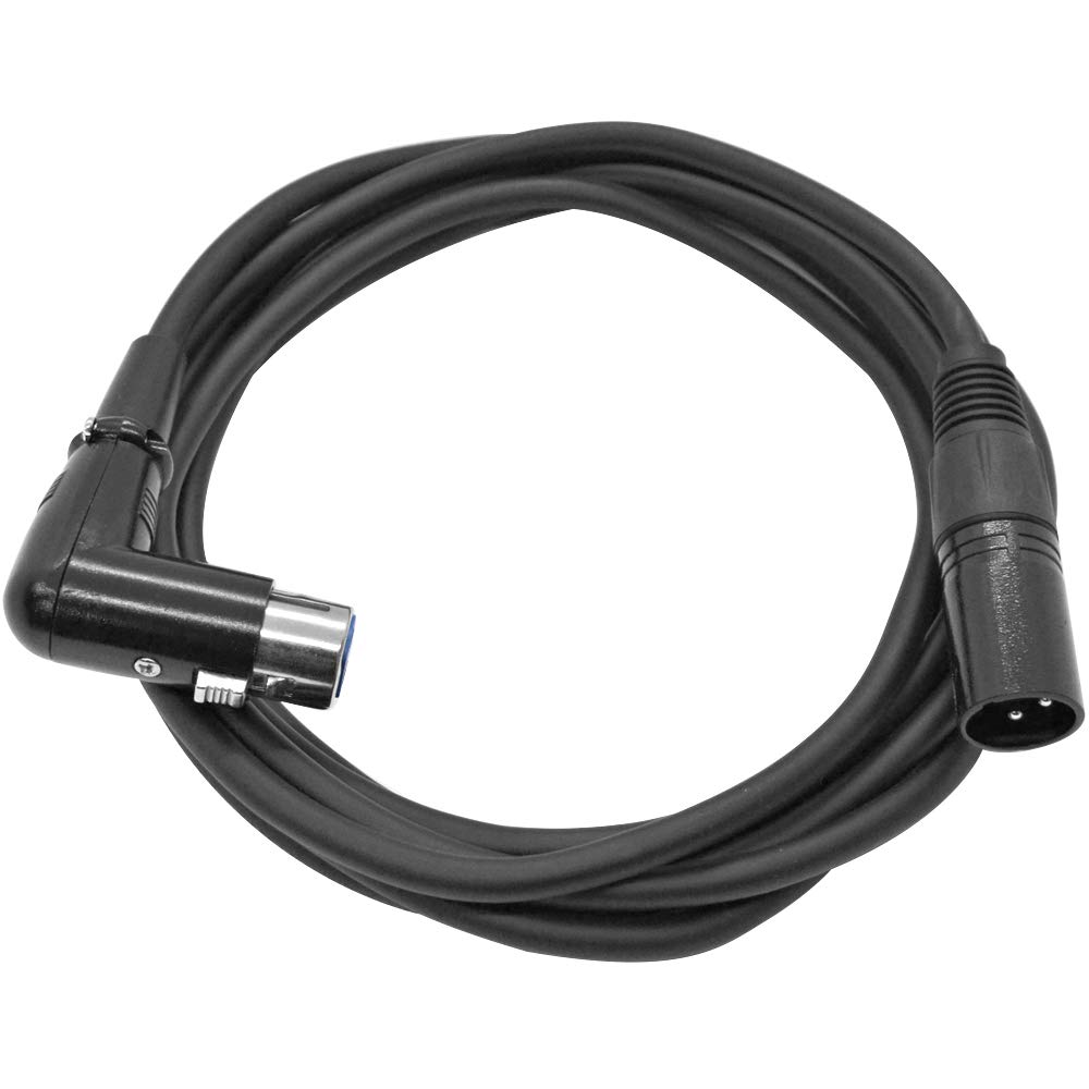 Seismic Audio - SA-RSX10-10 Foot Right Angle XLR Female to XLR Male Microphone Patch Cable - 10' Mic Cable for Professional PA DJ Equipment