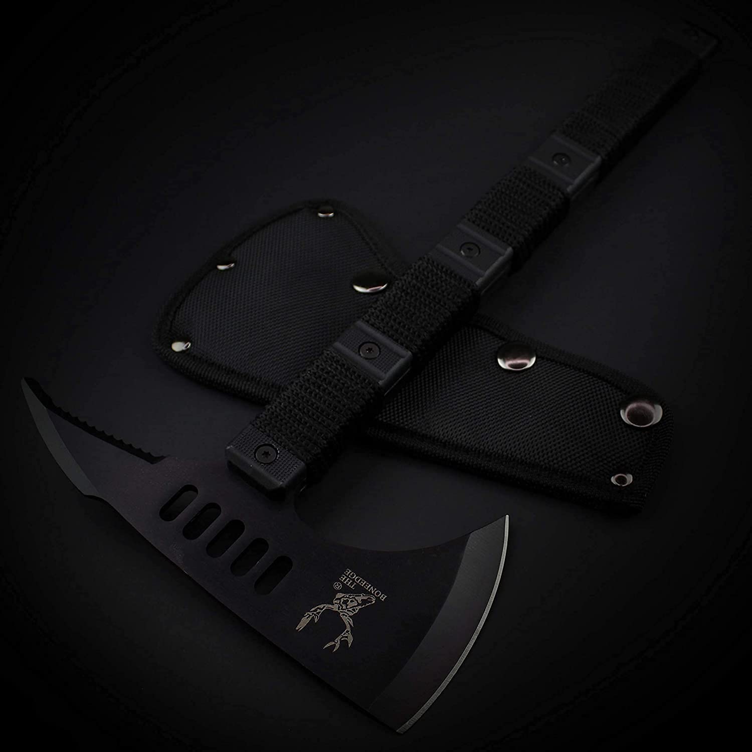 Blade Factory 15pc Tactical Survival Set| 2 Fixed Blade Knives | 2 Hatchet Axes| Fixed Karambit | Folding Karambit| Multitool Pocket Knife| Mini Neck Knife| 6 Throwing Knives | Holt Multitool Keychain