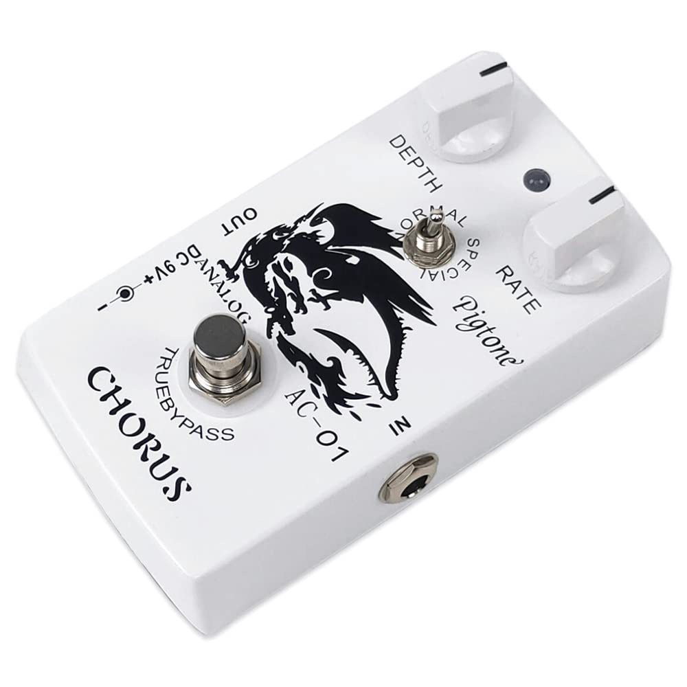 Chorus Electric Guitar Effects Pedal Type DC 9V True Bypass White (PP-25)