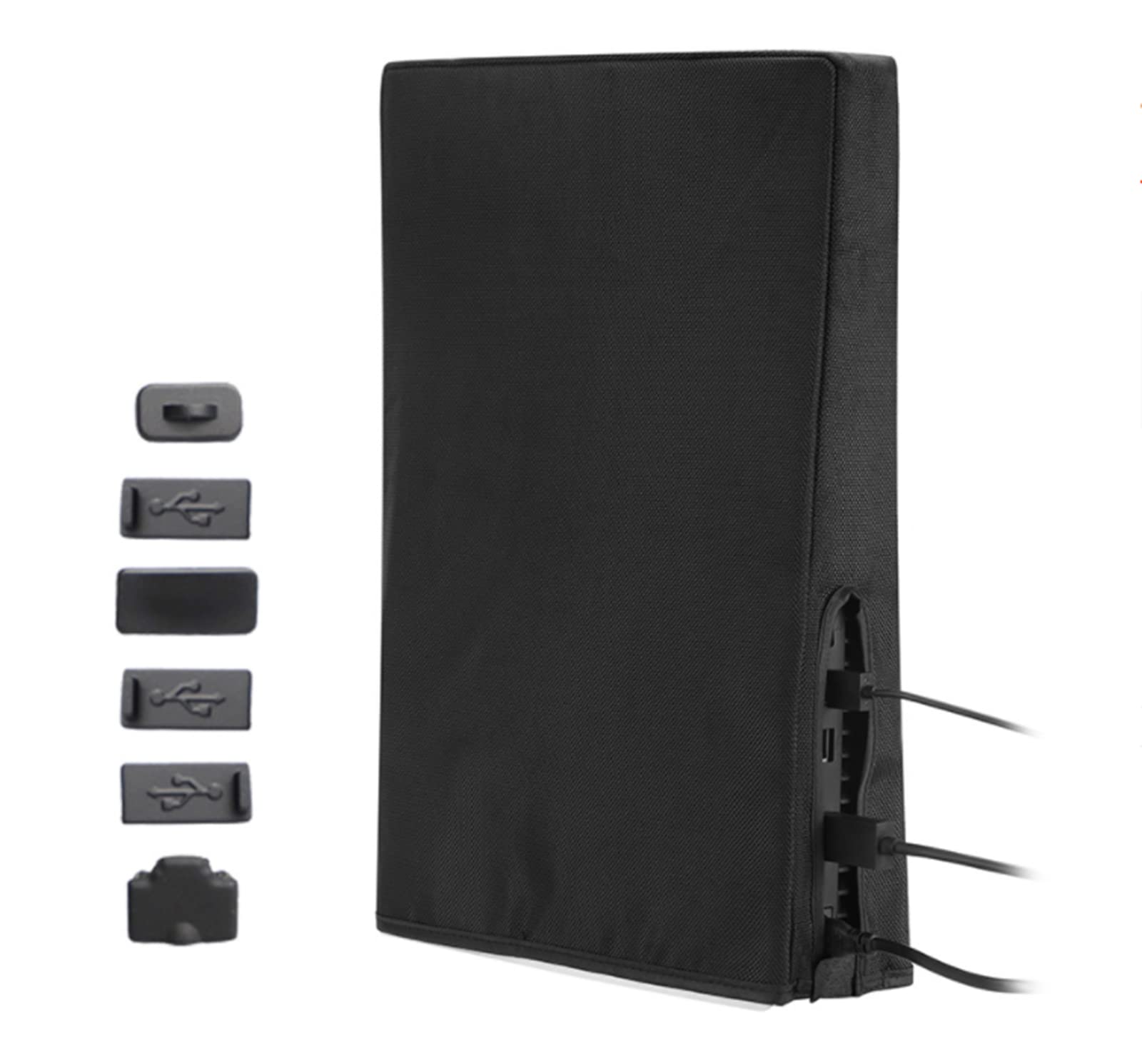 Console Cover for PS5 Console Protection Dust Cover PS5 Dustproof Anti-Scratch Anti-Fall Waterproof Protector Case for Sony Playstation 5 dust Protection Sleeve with dust Plug(Black)