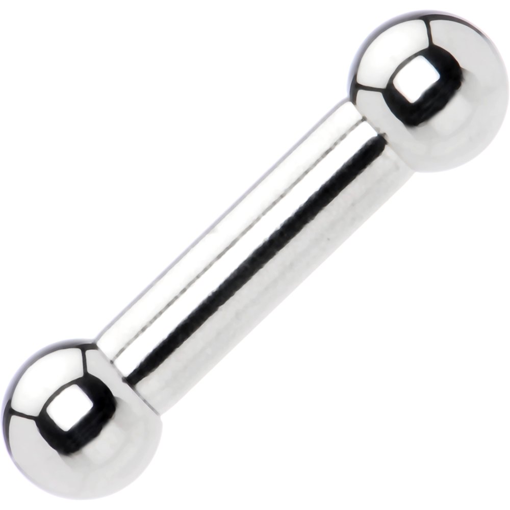 Body Candy Stainless Steel 6mm Balls Barbell Tongue Ring 6 Gauge 1/2"