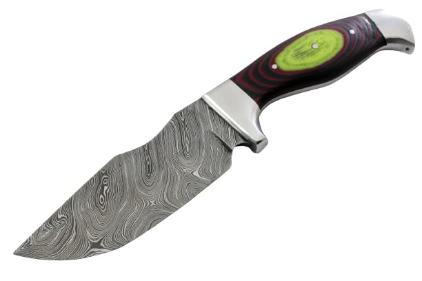 Custom handmade Damascus steel fixed blade hunting knife. PPI-16