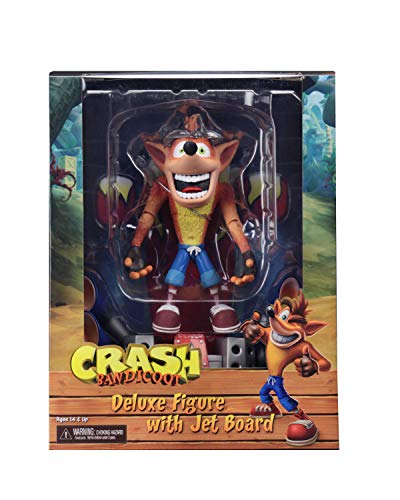 NECA Crash Bandicoot - 7” Scale Action Figure - Deluxe Crash with Jet Board
